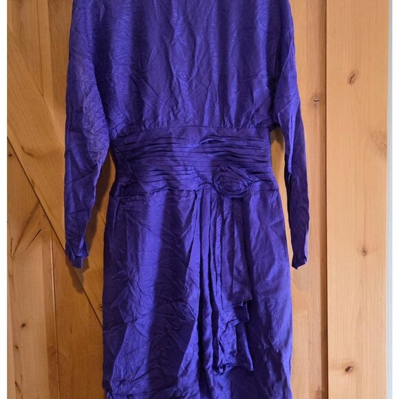 Gillian | Dresses | Vtg Gillian 0 Silk Dress Purple Size 12 Cumberbund ...
